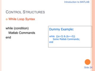 Introduction to matlab | PPTX