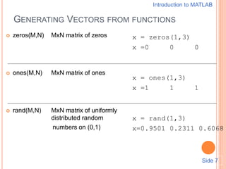 Introduction to matlab | PPTX