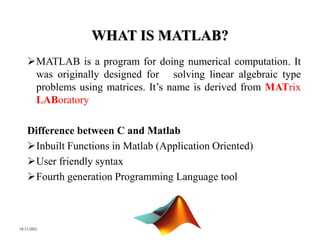 Introduction to MATLAB | PPTX