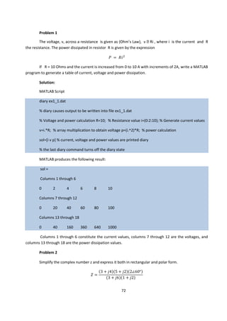 Introduction to matlab_application_to_electrical_engineering | PDF