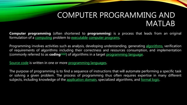 Introduction to matlab for medical doctors and biologists (call slides) | PPT