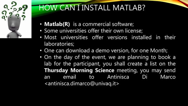 Introduction To Matlab For Medical Doctors And Biologists Call Slides