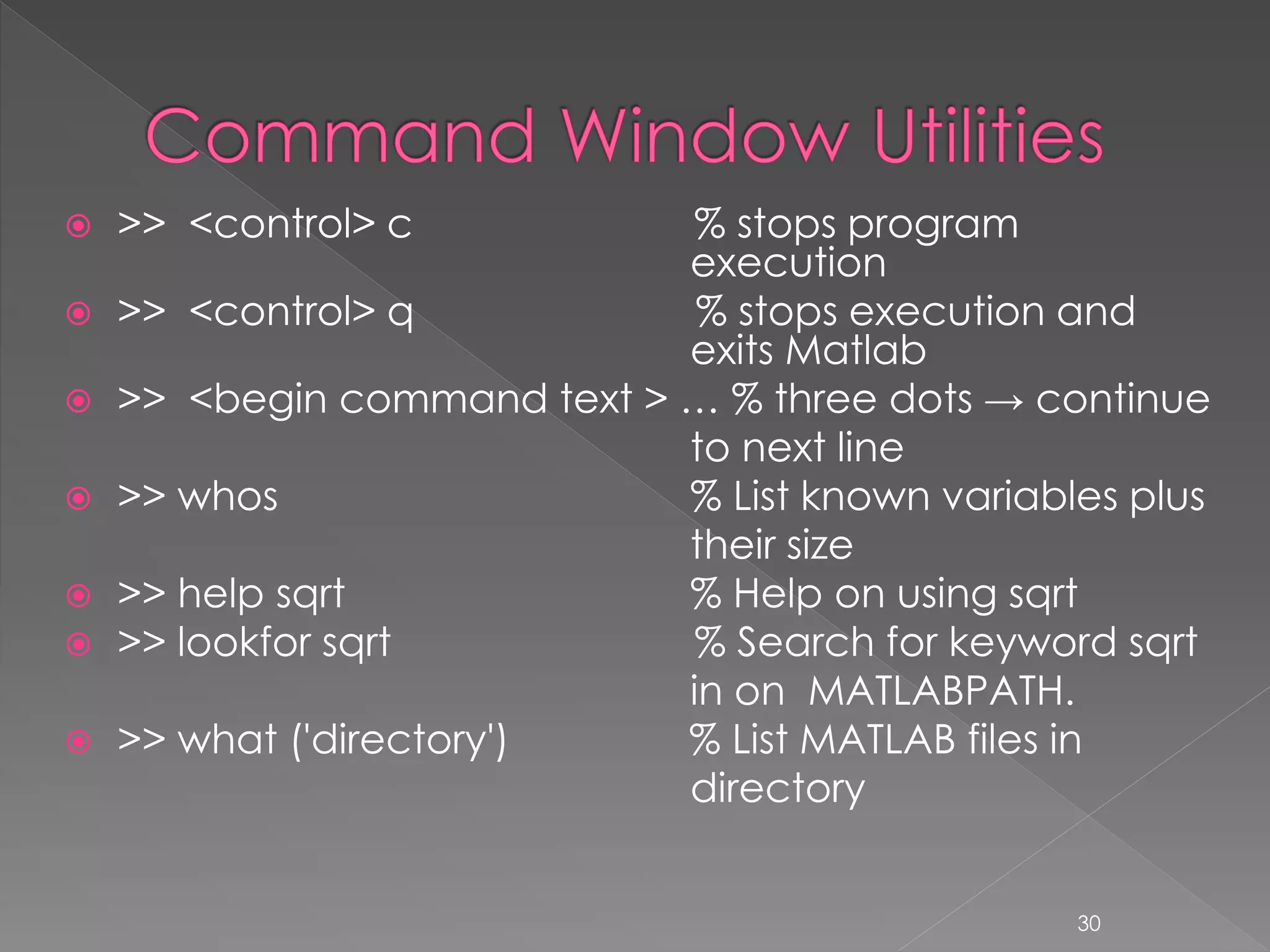 Introduction to matlab lecture 1 of 4 | PPTX