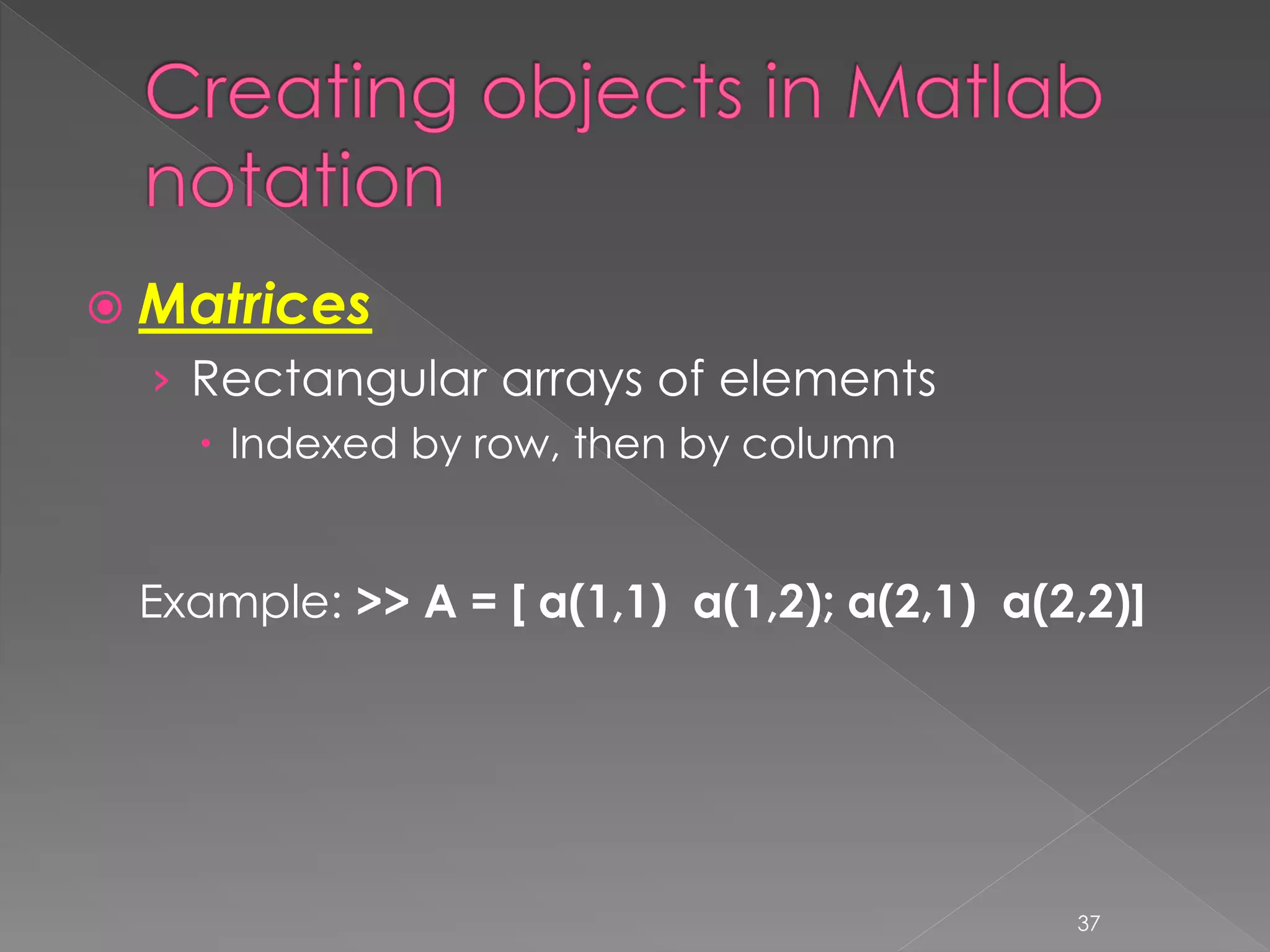 Introduction to matlab lecture 1 of 4 | PPTX