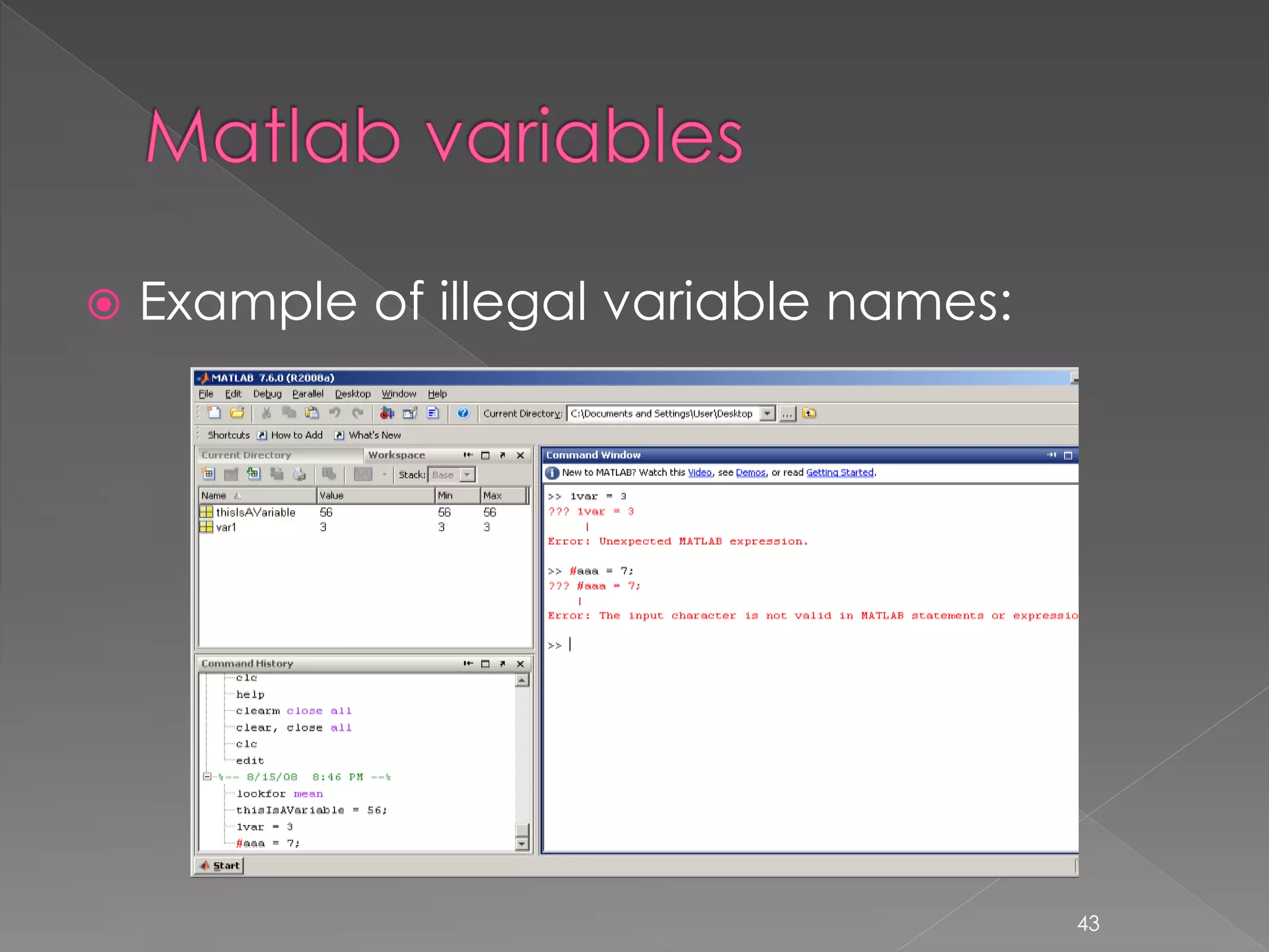 Introduction to matlab lecture 1 of 4 | PPTX