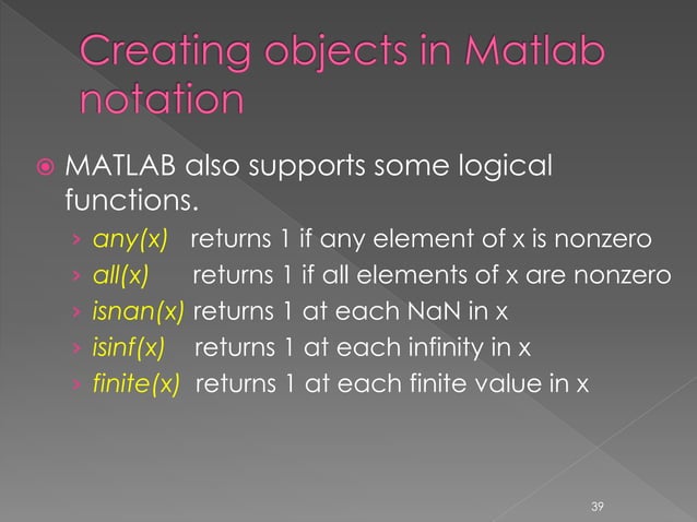 Introduction to matlab lecture 1 of 4 | PPTX