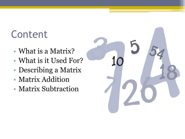 Introduction to matrices | PPTX | Physics | Science
