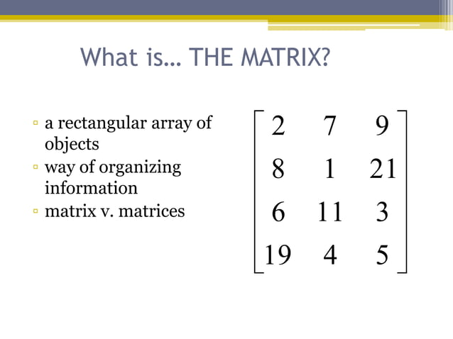 Introduction to matrices | PPTX | Physics | Science