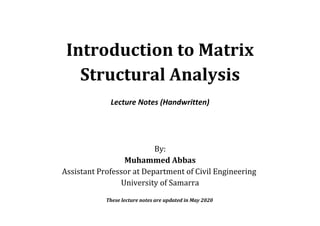 Introduction to Matrix Structural Analysis.pdf