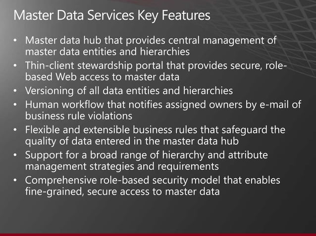 Introduction to Microsoft’s Master Data Services (MDS)