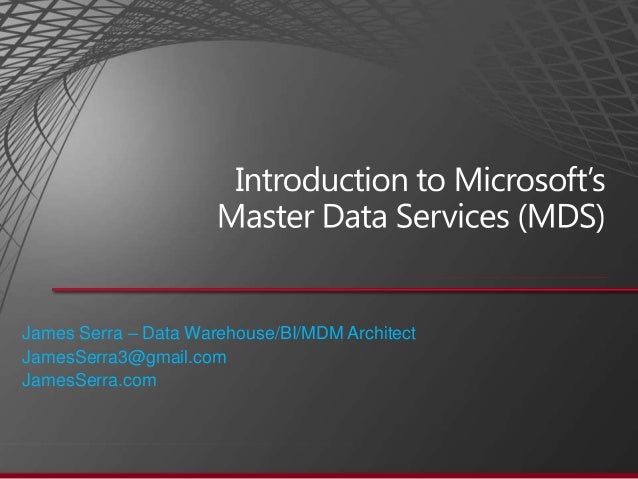 Introduction to Microsoft’s Master Data Services (MDS)