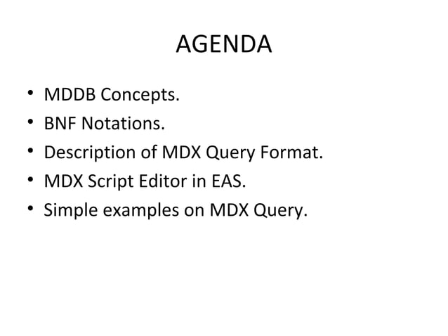 Introduction to mdx query ppt | PPT