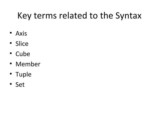 Introduction to mdx query ppt | PPT