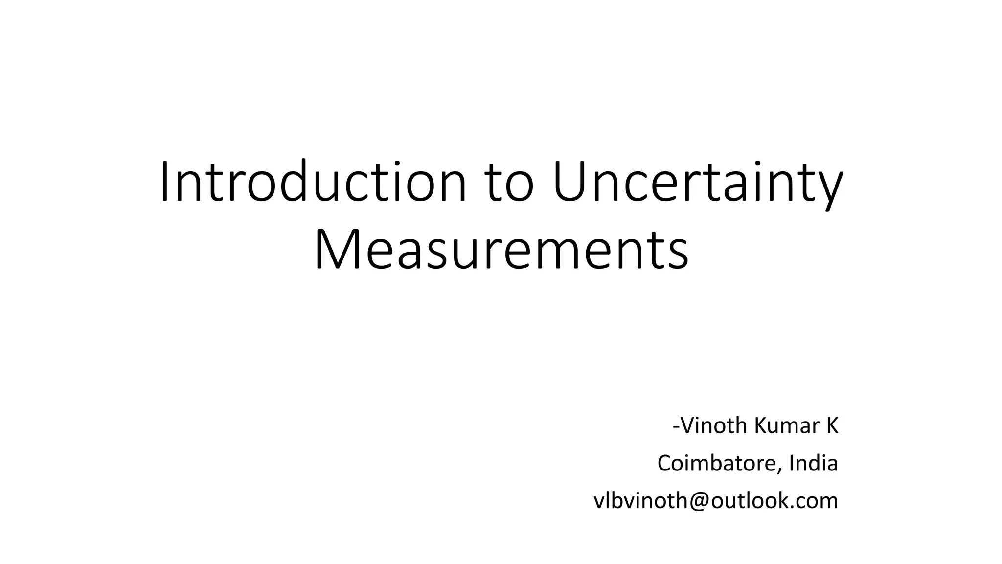 Introduction to measurement uncertainty | PPTX | Business Accounting ...