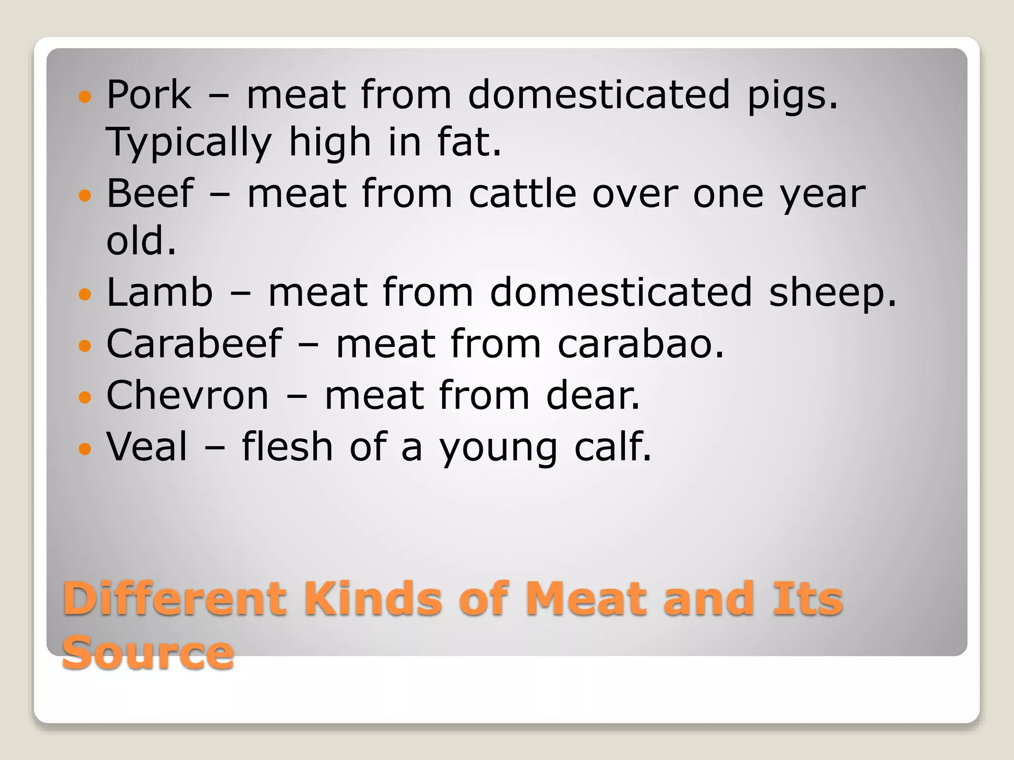 Introduction to Meat Cookery | PPTX