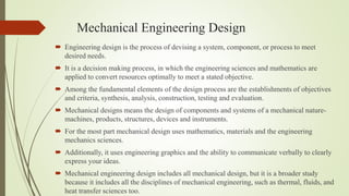 Introduction to mechanical engineering design & manufacturing with ...