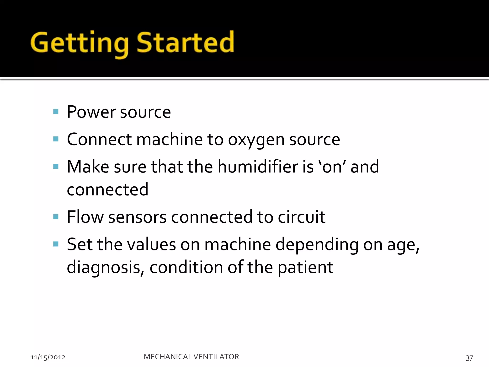 Introduction to mechanical ventilator | PPTX | Lung and Respiratory ...