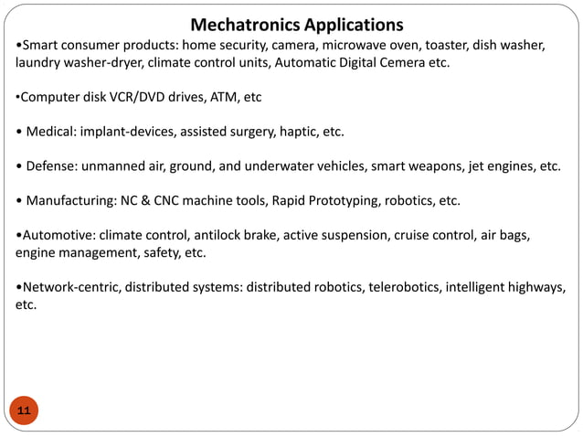 INTRODUCTION TO MECHATRONICS | PPTX