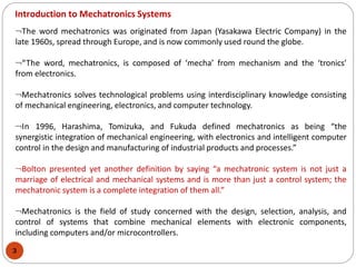 INTRODUCTION TO MECHATRONICS | PPTX