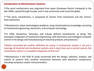 Introduction to mechatronics | PPT