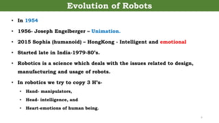 Introduction to Robots and Robotics | PPTX
