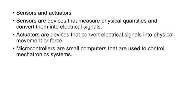 Introduction To Mechatronics System.pptx | Robotics | Technology & Computing