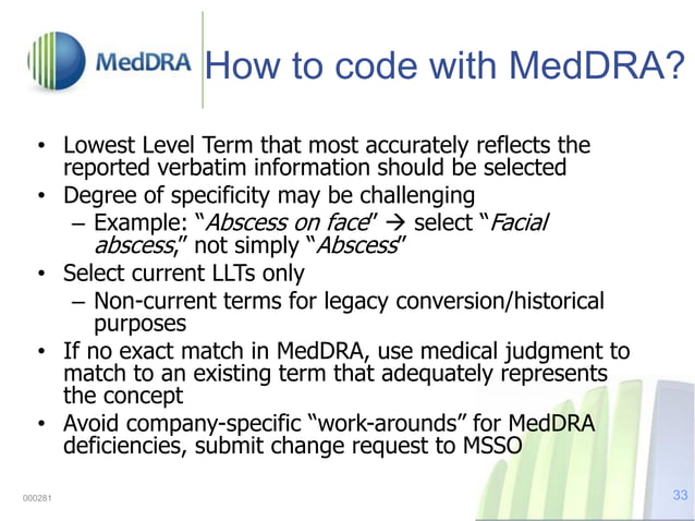 Introduction to MedDRA. a regulatory dictionary | PDF | Pharmaceutical ...