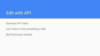 Introduction to mediawiki api | PDF | Web Design and HTML | Internet