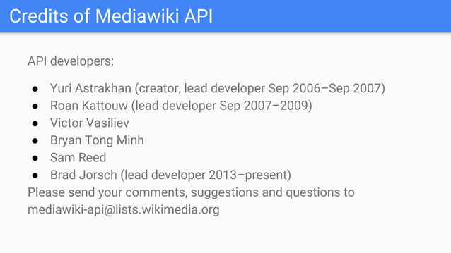 Introduction to mediawiki api | PPT