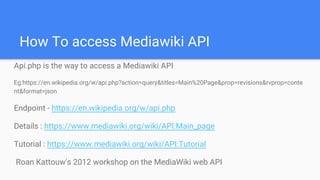 Introduction to mediawiki api | PDF