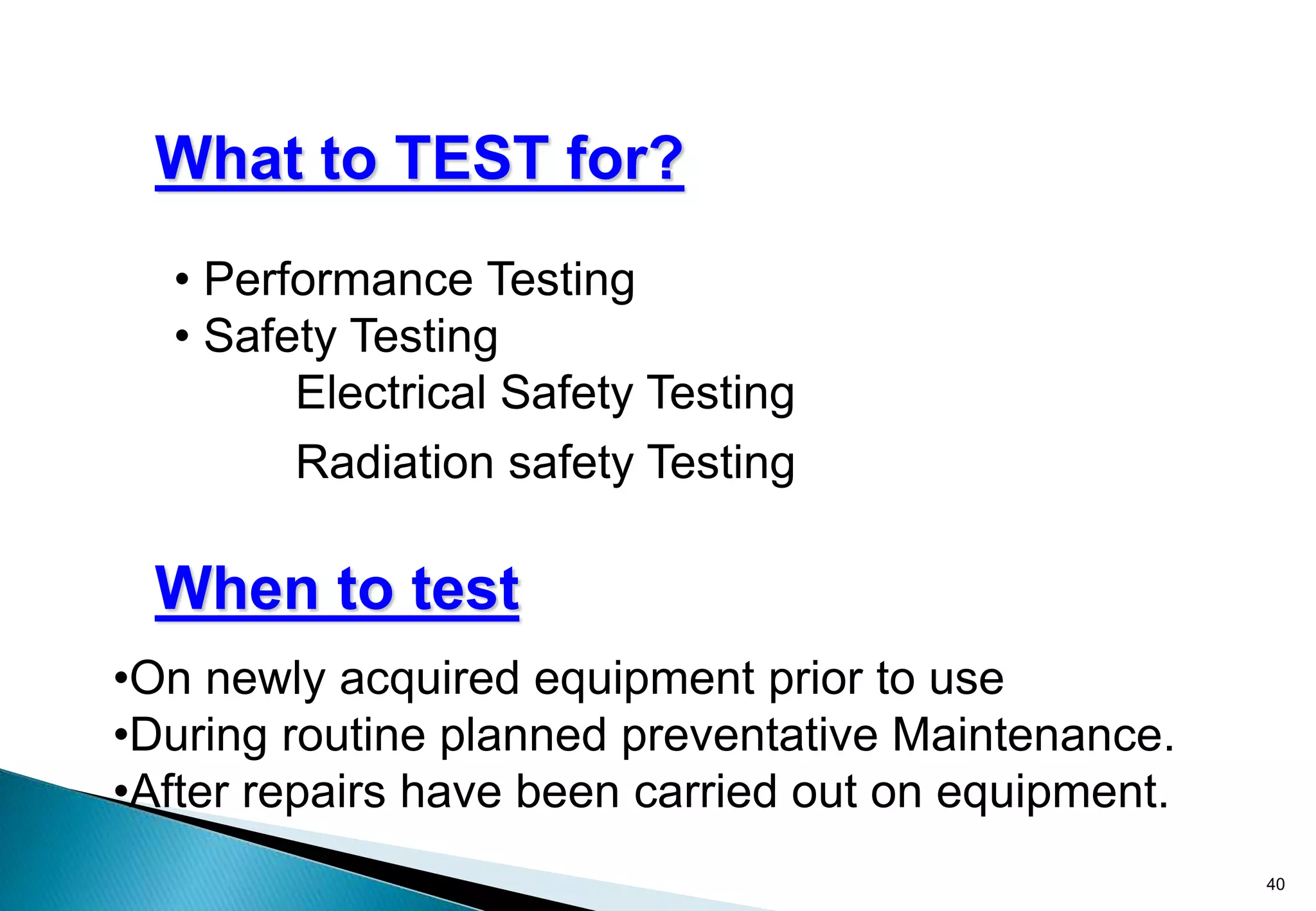 Introduction to medical equipments safety and testing | PPTX