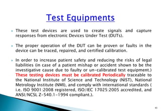Introduction to medical equipments safety and testing | PPTX