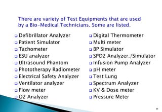 Introduction to medical equipments safety and testing | PPTX