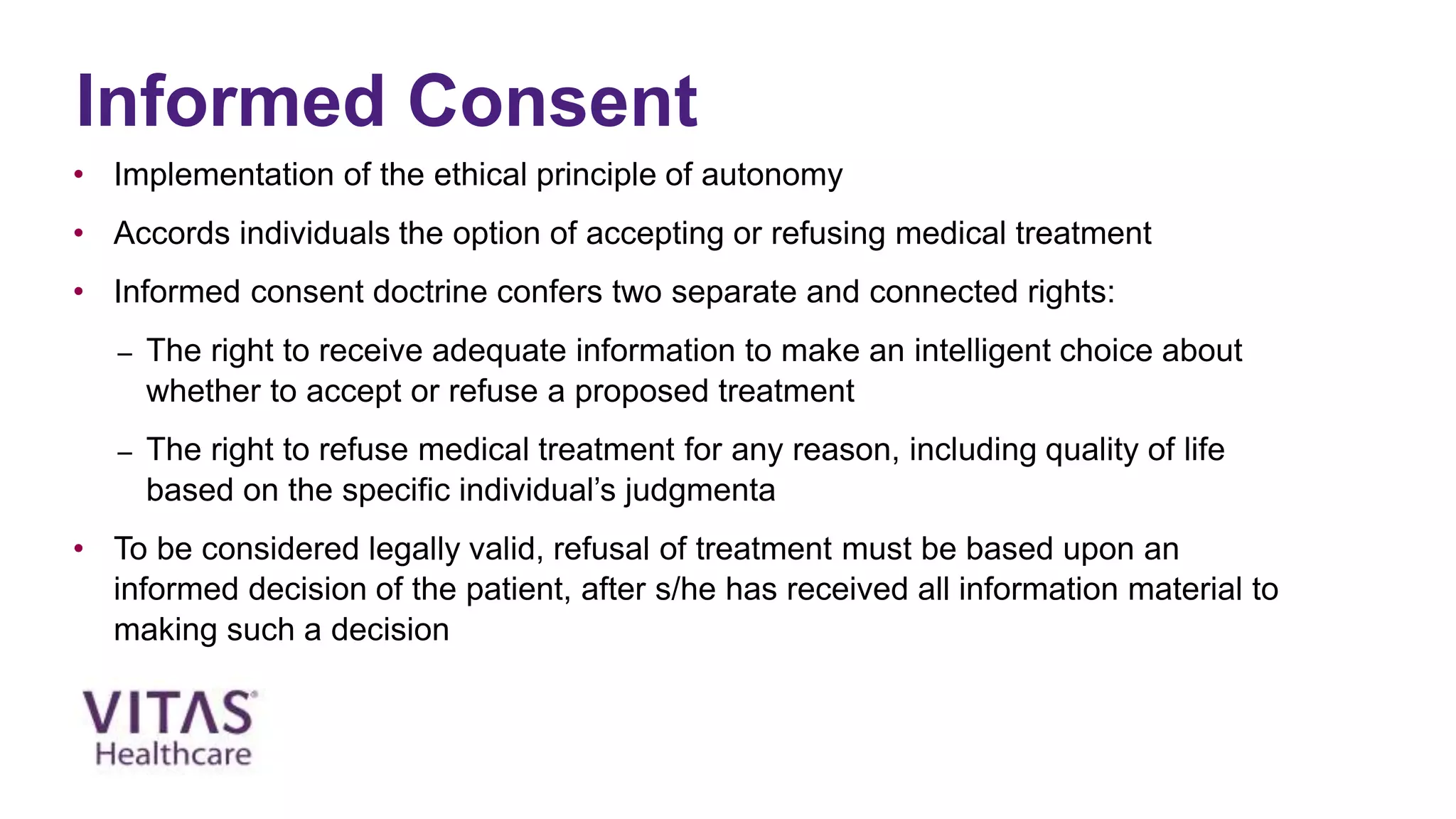 Introduction to Medical Ethics: Informed Consent & Advance Directives ...