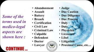 Introduction to medical jurisprudence | PPTX