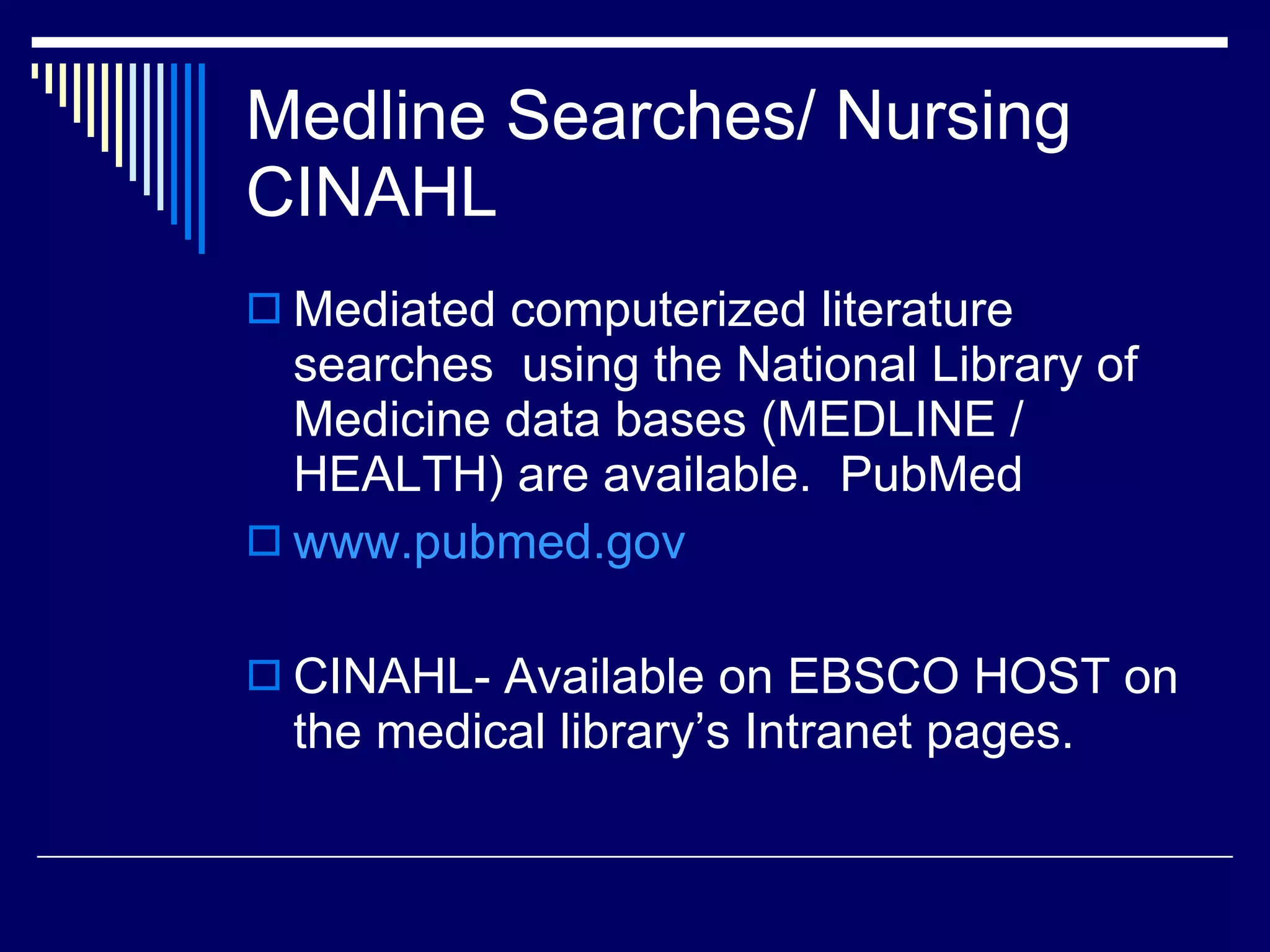 Introduction To Medical Library Presentation[2] | PPT | Healthcare ...