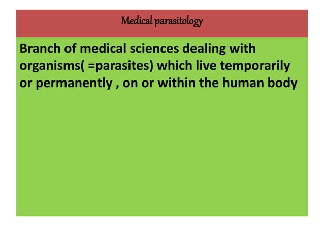 Introduction to medical parasitology | PPTX | Biological Sciences | Science