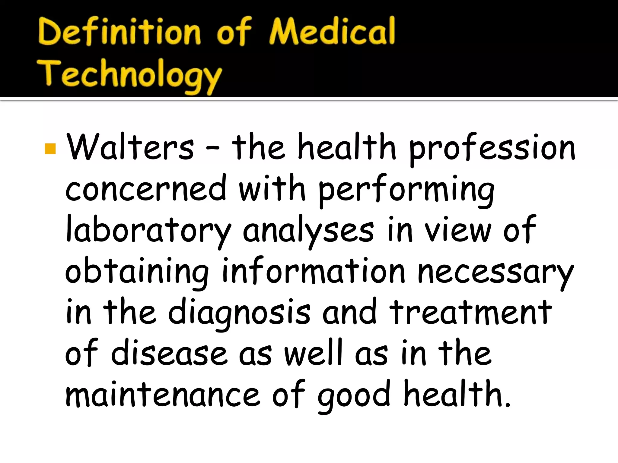 Introduction to medical technology chapter 1 | PPTX