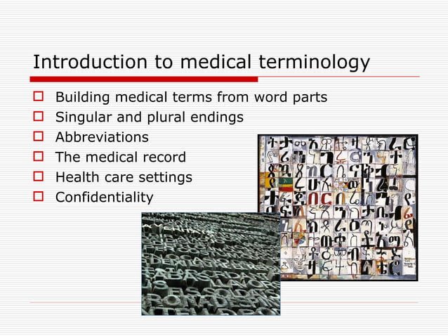 Introduction to Medical Terminology | PPT | Medical Health