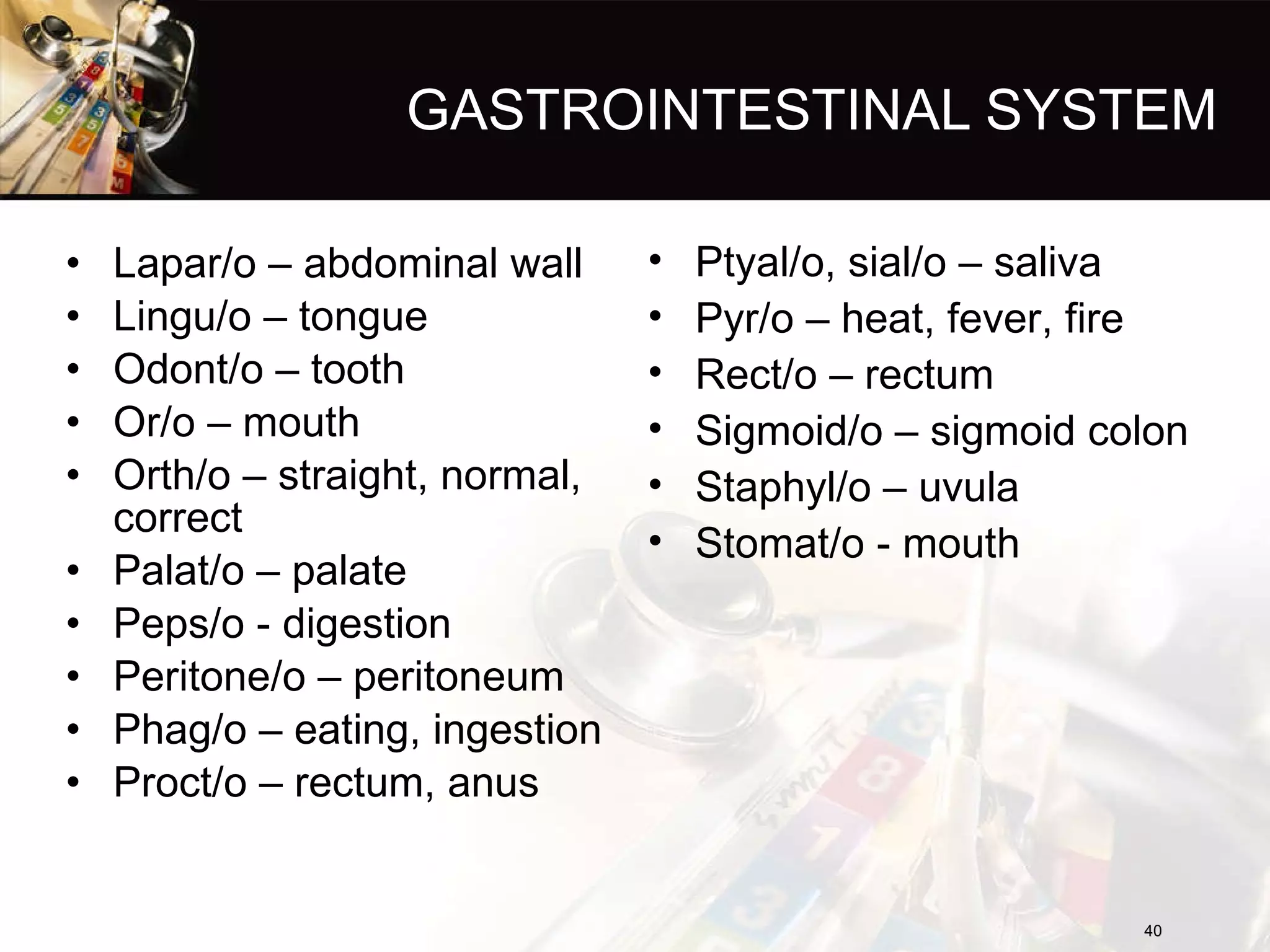 Introduction to medical terminology | PPT