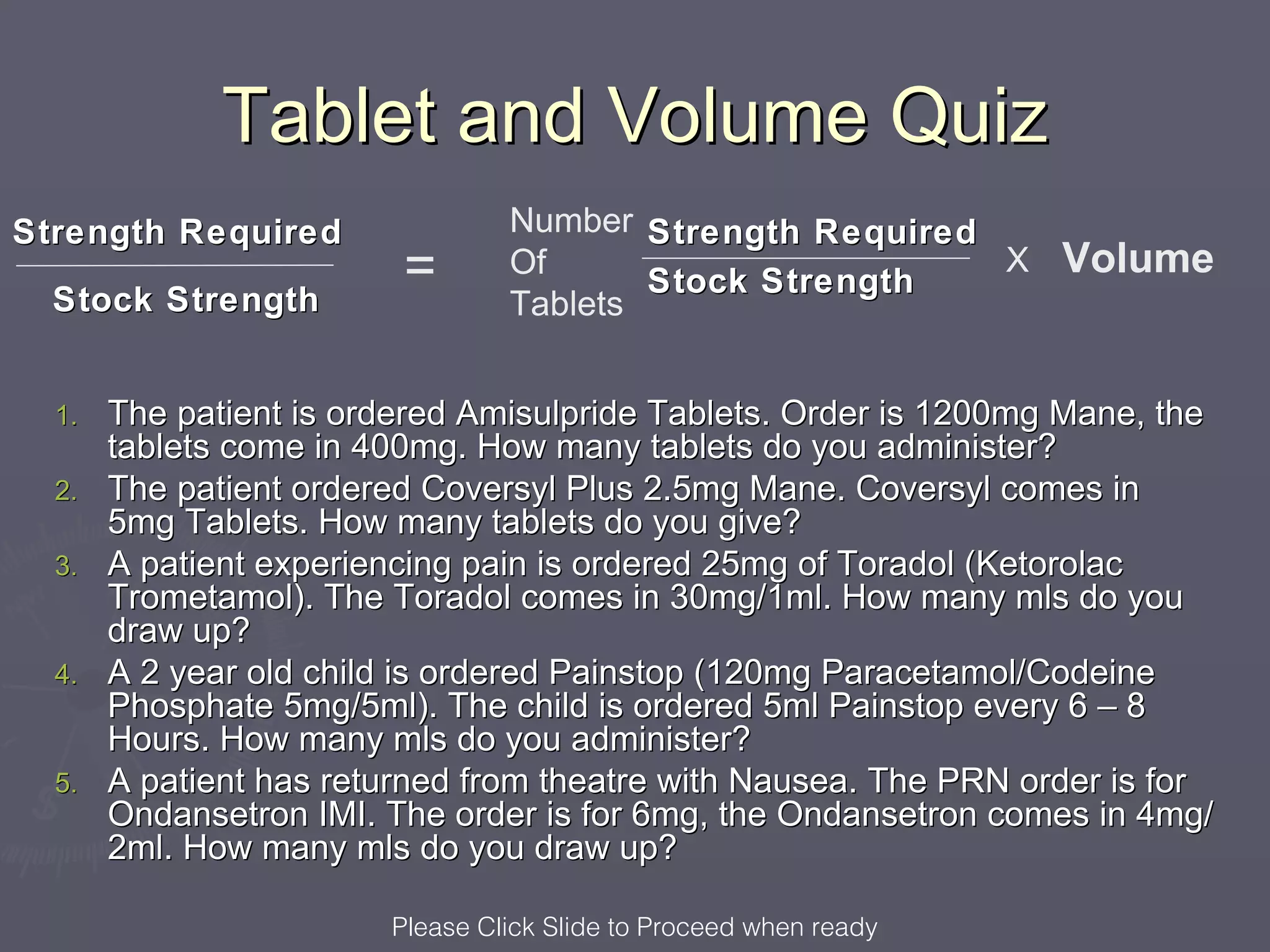 Introduction to Medication Calculations | PPT