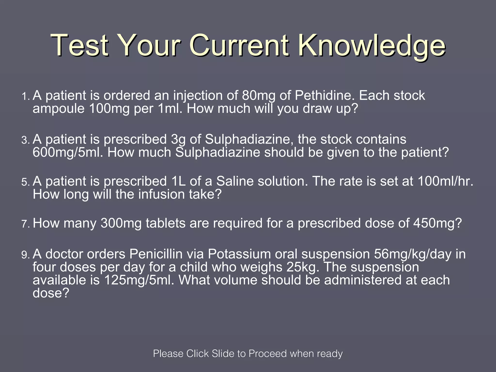 Introduction to Medication Calculations | PPT