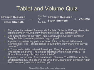 Introduction to Medication Calculations | PPT