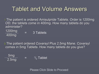 Introduction to Medication Calculations | PPT