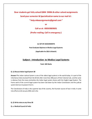 Introduction to medico legal systems | PDF