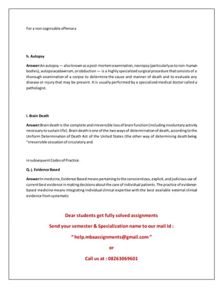 Introduction to medico legal systems | DOCX