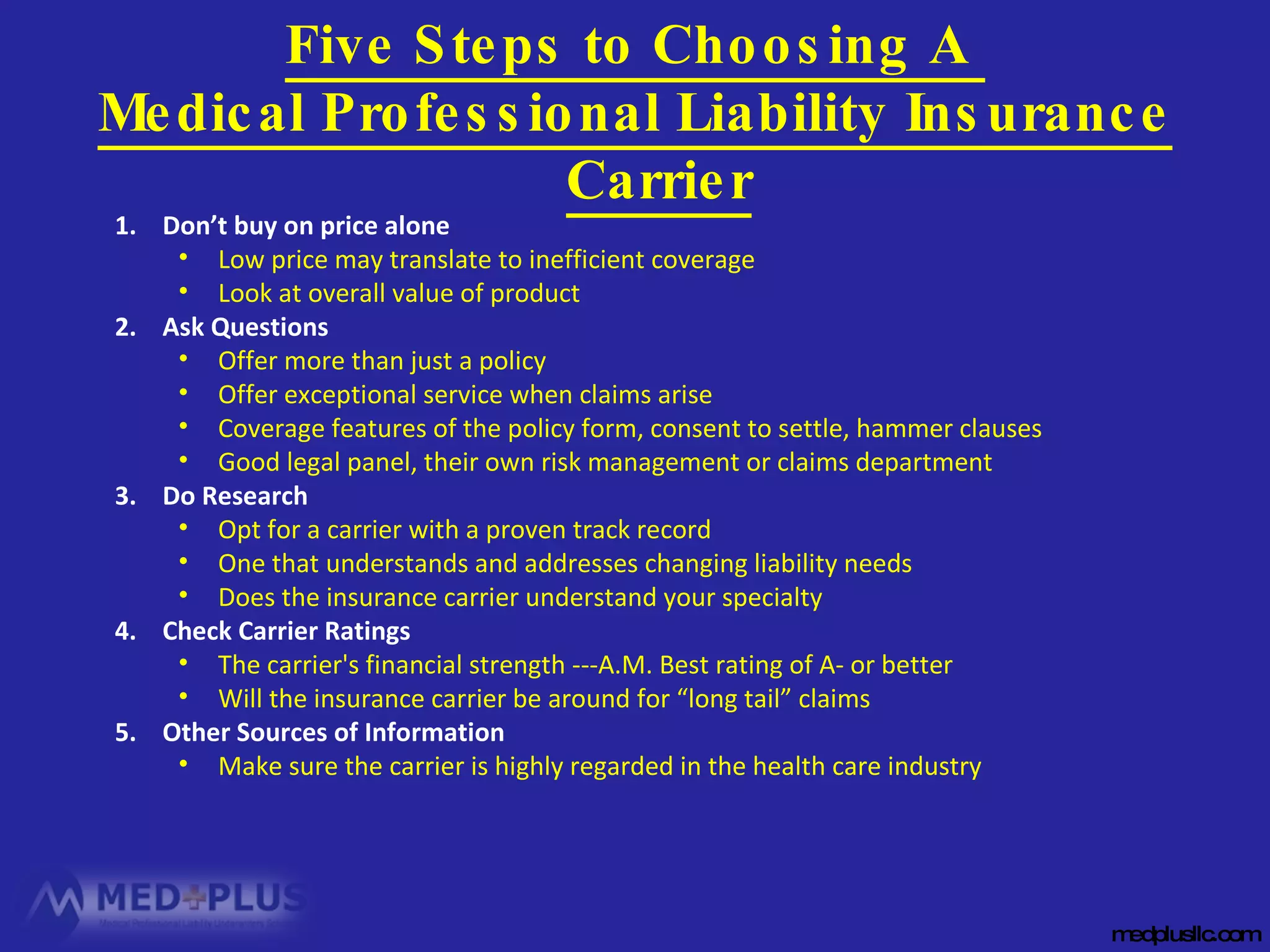 Introduction To Med Mal Insurance | PPT