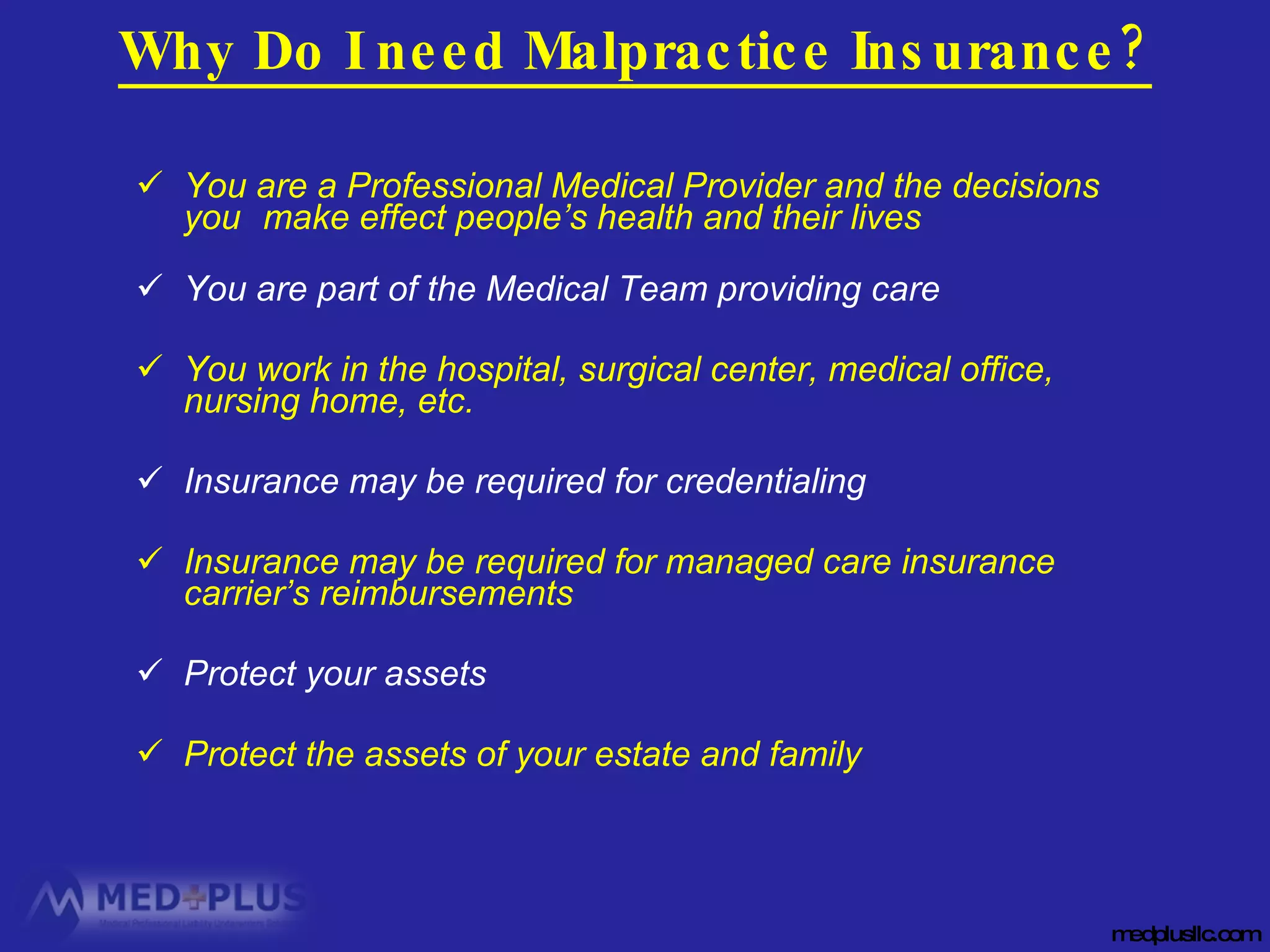 Introduction To Med Mal Insurance | PPT
