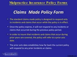 Introduction To Med Mal Insurance | PPT