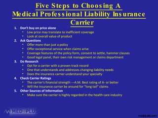 Introduction To Med Mal Insurance | PPT